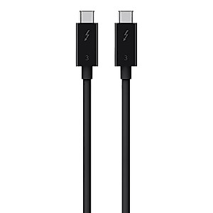 Belkin Thunderbolt 3 Cable (USB-C to USB-C) - USB C Cable For MacBook Air, Galaxy, Apple TV & More, Fast Charging Up To 100W, Made For USB-C, Thunderbolt 3 devices & 5K/Ultra HD - 1.6ft/0.5m - Black