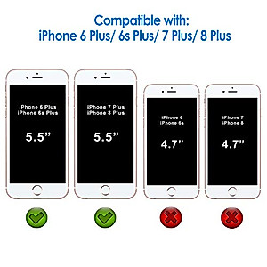 JETech 3-Pack Screen Protector for iPhone 8 Plus, iPhone 7 Plus, iPhone 6s Plus and iPhone 6 Plus, Tempered Glass Film, 5.5-Inch