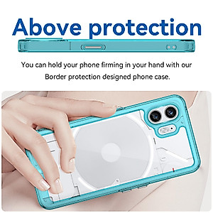 DFTCVBN Phone Case for Nothing Phone 2 Case, Nothing 2 Two A065 Case with HD Screen Protector, Soft Bumper with Clear Crystal PC Hard Back Shockproof Cover Cases for Nothing Phone 2 Clear Blue