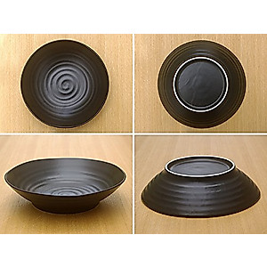 Zen Table Japan Stylish and Versatile Bowl Plate Matte Black Set of 2 -Made in Japan