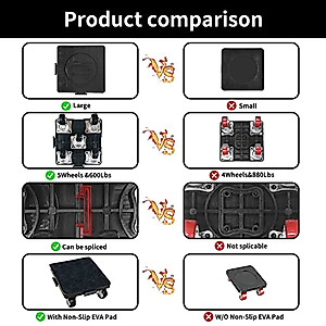 Furniture Dolly 5 Moving Wheels & Furniture Lifter - Heavy Duty 600Lbs Load Capacity Swivel Casters Furniture Movers,Appliances Roller for Heavy Objects,Washing Machine,Refrigerator
