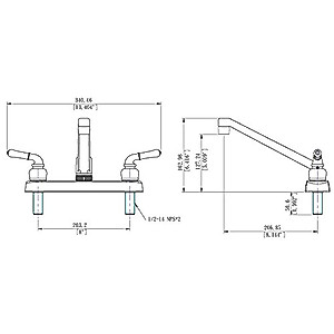 Laguna Brass 1300CP RV Mobile Home Non-Metallic Swivel Kitchen Sink Faucet Chrome Finish