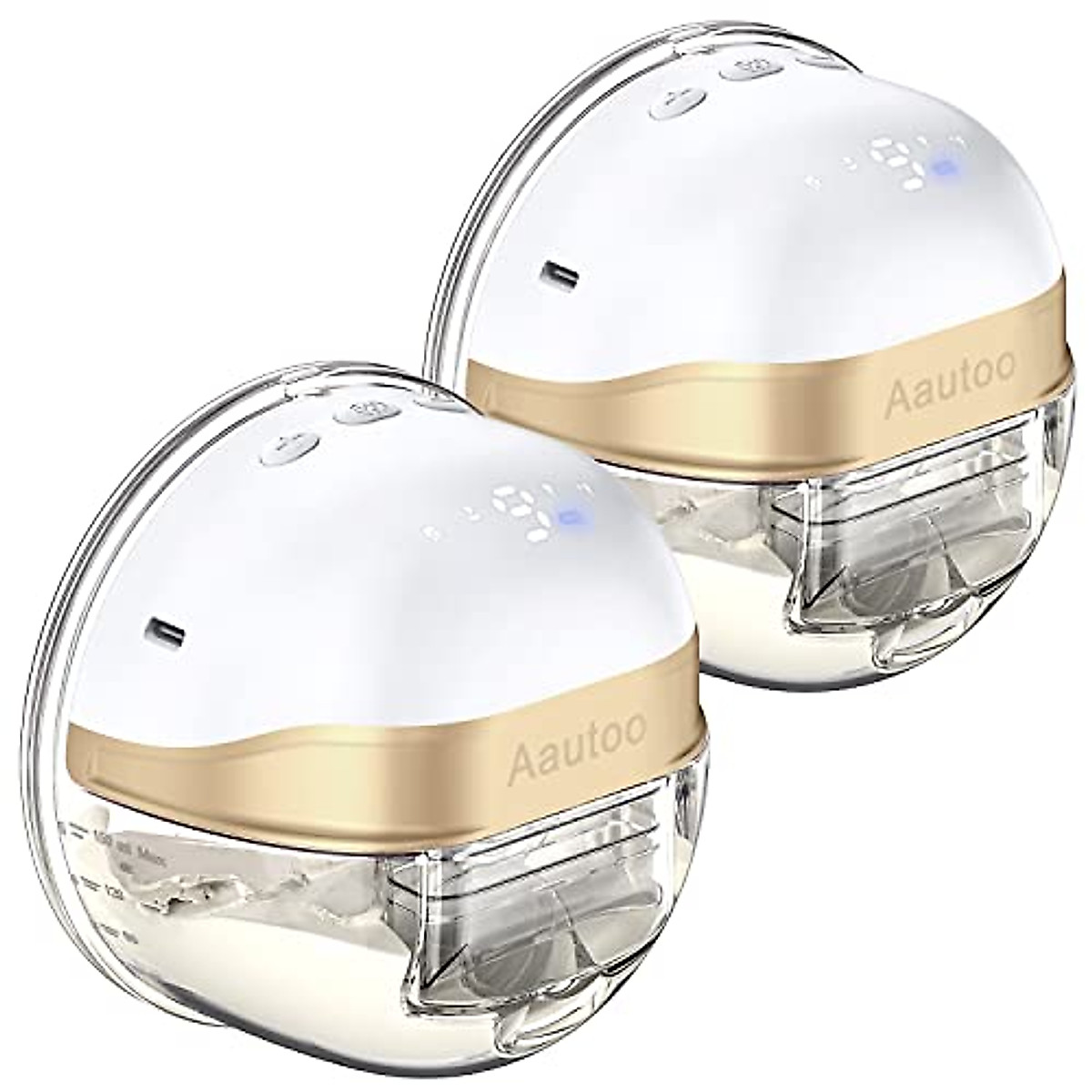 Double Wearable Breast Pump,Portable Wearable Hands Free Breast Pump 1500mAh Electric Breastfeeding Pump with 4 Mode & 21 Level Pumping On The Go