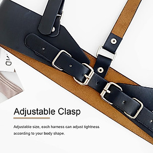 Miwcff Leather Harness For Women Waist Punk Belt Fashion Body Chain Goth Adjustable Body Corset Accessories For Party Dating (29"-33")