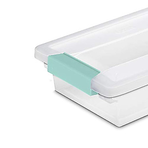Sterilite 19618606 Small Clip Box, Clear Lid & Base w/Colored Latches