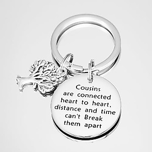 Kivosliviz Cousin Gift Keychain Cousin Gifts for Women Cousins Jewelry Cousin to Cousin Gift Best Cousin Keychain