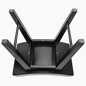 URFORESTIC Vanity Stool, Modern Makeup Dressing Stool with Concave Seat Surface,Capacity 300lb, Easy Assembly (Black)