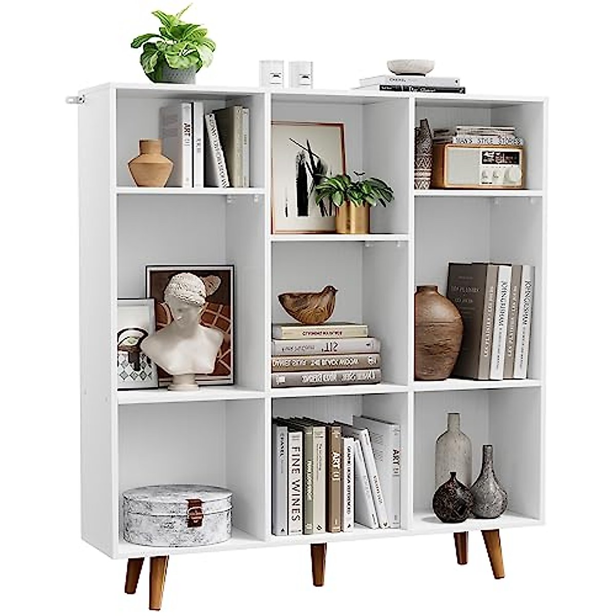 Pipishell 9-Cube Bookshelf & 6-Tier Bookcase with Storage Drawer