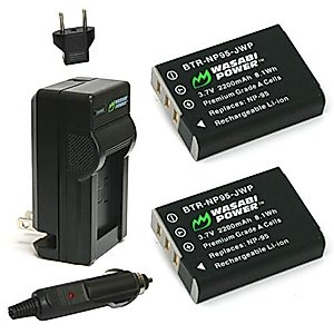 Wasabi Power Battery (2-Pack) and Charger for Fujifilm NP-95 and Fuji FinePix REAL 3D W1, X100, X100S, X-S1
