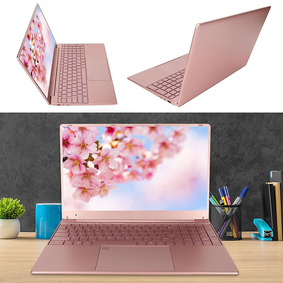 PUSOKEI 15.6in Slim Laptop, 2.9GHz Celeron N5095 CPU, LPDDR4 16GB RAM 128G SSD, UHD Graphics, FHD IPS Display, Webcam, Dual Speaker, 2.4G/5G WiFi, BT, Backlit Keyboard, Windows11