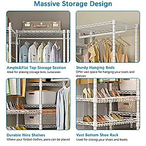 VIPEK L8i Basic Heavy Duty Garment Rack L-Shaped Wardrobe Space-Saving Corner Closet with Hanging Rod and Adjustable Shelves Freestanding Clothes Rack for Small Space, White