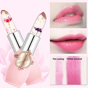SuperThinker Crystal Jelly Lipstick - Moisturizer Clear Lip Gloss Balm Color Changing Lipstick