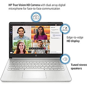 HP 2023 Newest 14 Laptop, 14 Inch Display, Intel Core i5-1135G7 Processor, 32GB RAM, 1TB SSD, Intel Iris Xe Graphics, Bluetooth, Webcam, Windows 11 Home, Natural Silver, Bundle with Cefesfy