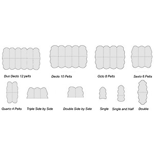 LAMBZY Faux Sheepskin Hypoallergenic Free Shape Silky Shag Rug, Luxury Shaggy Silky Plush Carpet for Bedrooms Rugs Living Rooms Sofa Floor Rugs (Octo 8 Pelts 6'x8', 180x240cm, Cream)