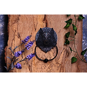 Nemesis Now Wolf Moon Door Knocker 20.5cm, Black