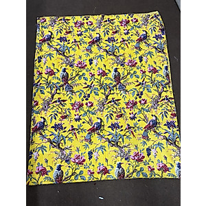 Birds Print Indian Cotton Hand Stitched Kantha Quilt Bedding Throw Bedcover Queen Size Blanket Home Decorative Gudari Bedspread KQ-49