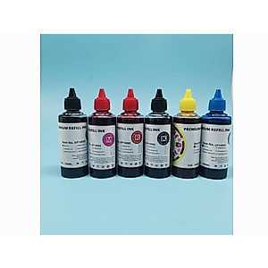 Inkpro 6x100ml Premium CISS Refillable Ink Refill Bottle Compatible with Epson XP-15000 XP15000 Cartridge 312 314