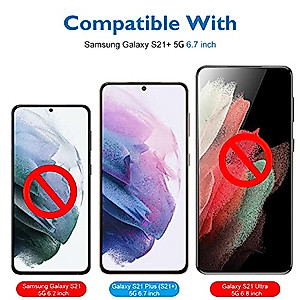 Mothca [2+2 Pack] Privacy Screen Protector for Samsung Galaxy S21+/S21 Plus 5G 6.7’’[Not for S21 or S21 Ultra]Anti Spy PET + Camera Lens Protector with Frame, Fingerprint ID Compatible Easy to Install