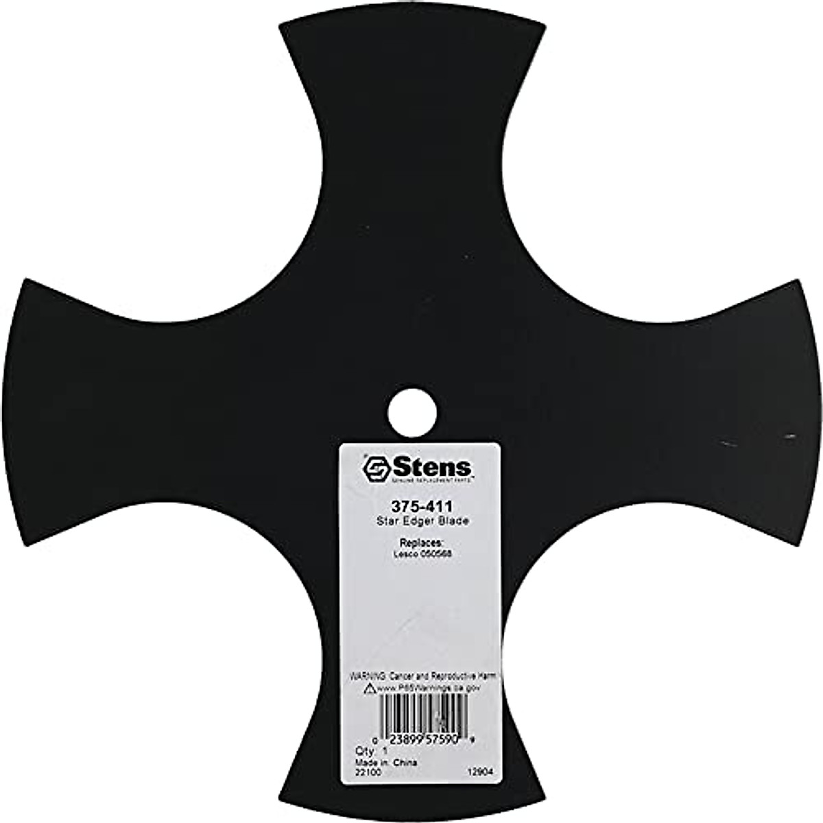 Stens 375-411 Star Edger Blade 1/2" Center Hole, 9" OD, 0.090" Thickness, Star Type