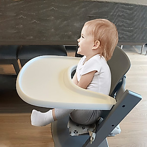 Baby High Chair Tray Compatible with Stokke Tripp Trapp Chair, with Smooth Surface Provides Suction Plates with More Suction Power