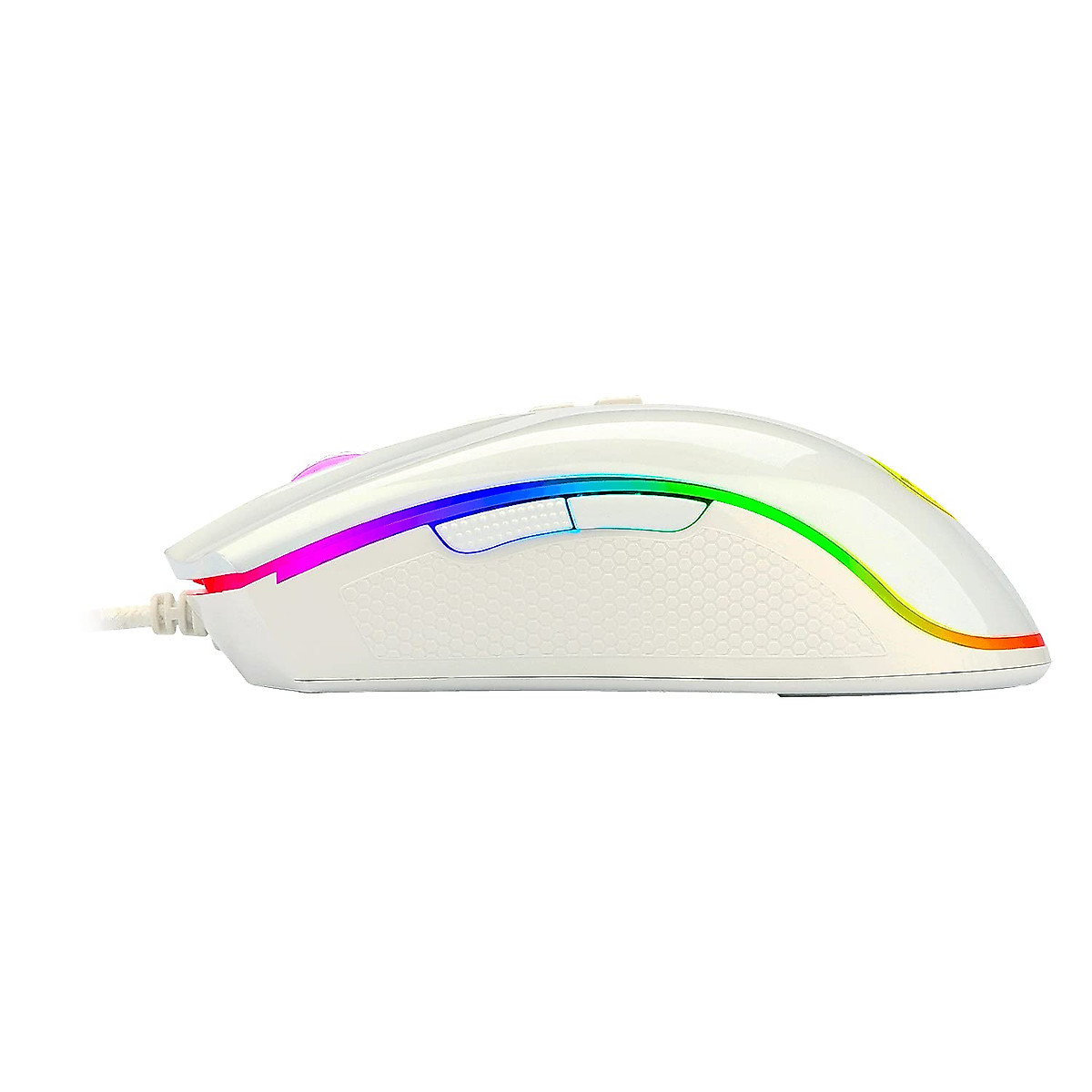 Redragon Snake Gaming Mouse, RGB, 7 Buttons, 10000DPI, Lunar White