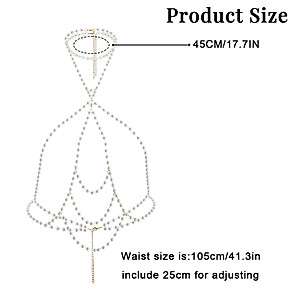 Navoky Pearl Body Chain Boho Necklaces Gold Waist Chains Summer Beach Chest Chain Jewelry Accessories for Women