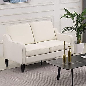 VINGLI 53" Loveseat,Mid-Century Modern Love Seat,Small Sofa Couch for Small Space for Living Room,Bedroom,Apartment,Studio,Beige