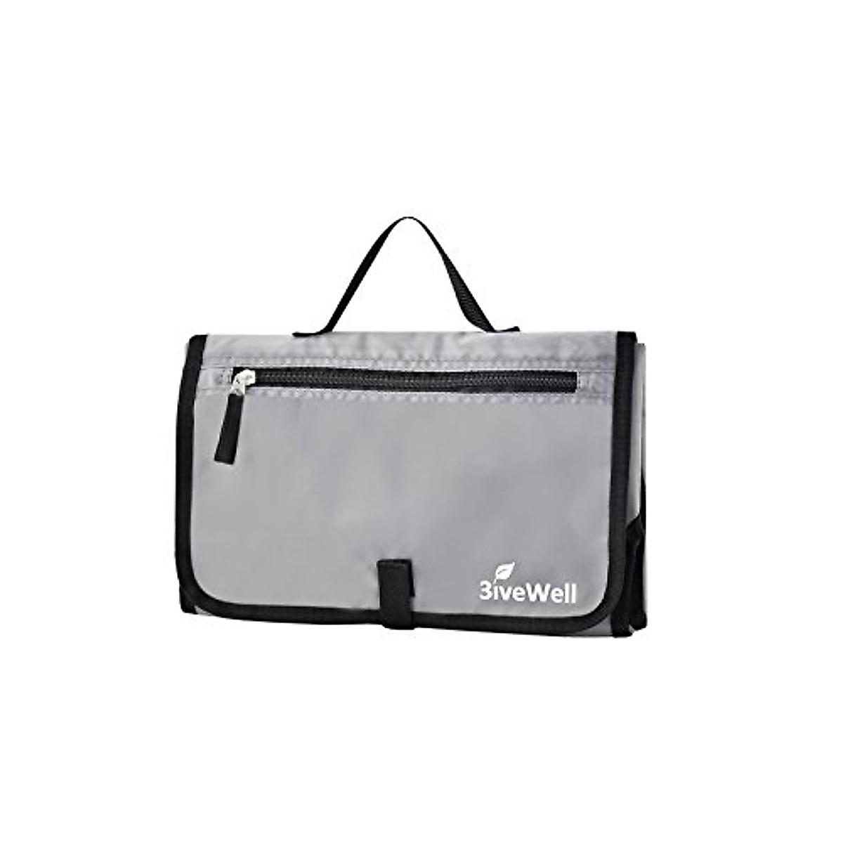 Portable Changing Pad Station for Newborn Baby Infant Diaper Mat Waterproof Compact Wristlet Clutch Holds Wipes & Diapers On The Go Travel Kit for Mom Dad in Grey by 3iveWell