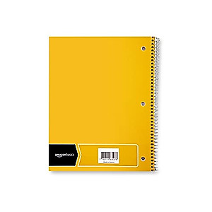 Amazon Basics College Ruled Wirebound Spiral Notebook, 70-Sheet - 5-Pack, Assorted Solid Colors