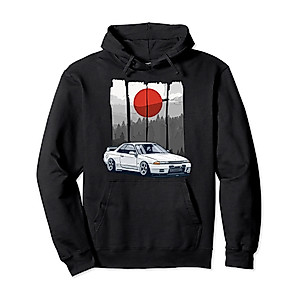 JDM Skyline R32 Car Tuning Japan Rising Sun Drift Pullover Hoodie