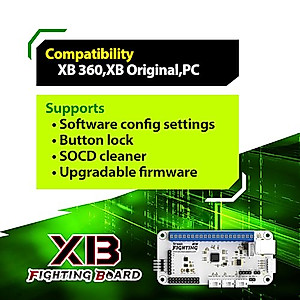 Brook XB Fighting Board - Pre-installed header version, Arcade Stick PCB For XB 360, Original Consoles, and PC