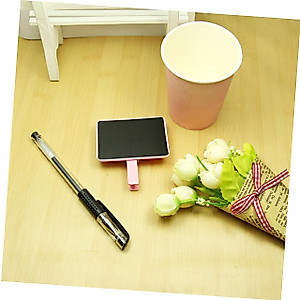 Veemoon 18pcs Message Board with Clips Wood Tags Mini Blackboard Signs Message Board Tag Sign Table Place Card Clip Chalkboard Food Signs Wedding Table Numbers Photo Dining Table