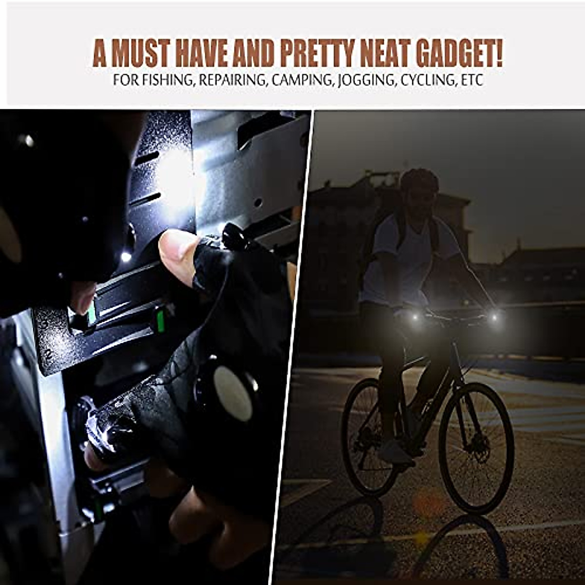 Mylivell LED Flashlight Glove Outdoor Fishing Gloves with Stretchy Strap Screwdriver for Repairing Cars Night Running Fishing Camping Hiking in Dark Place (Black-1pack)