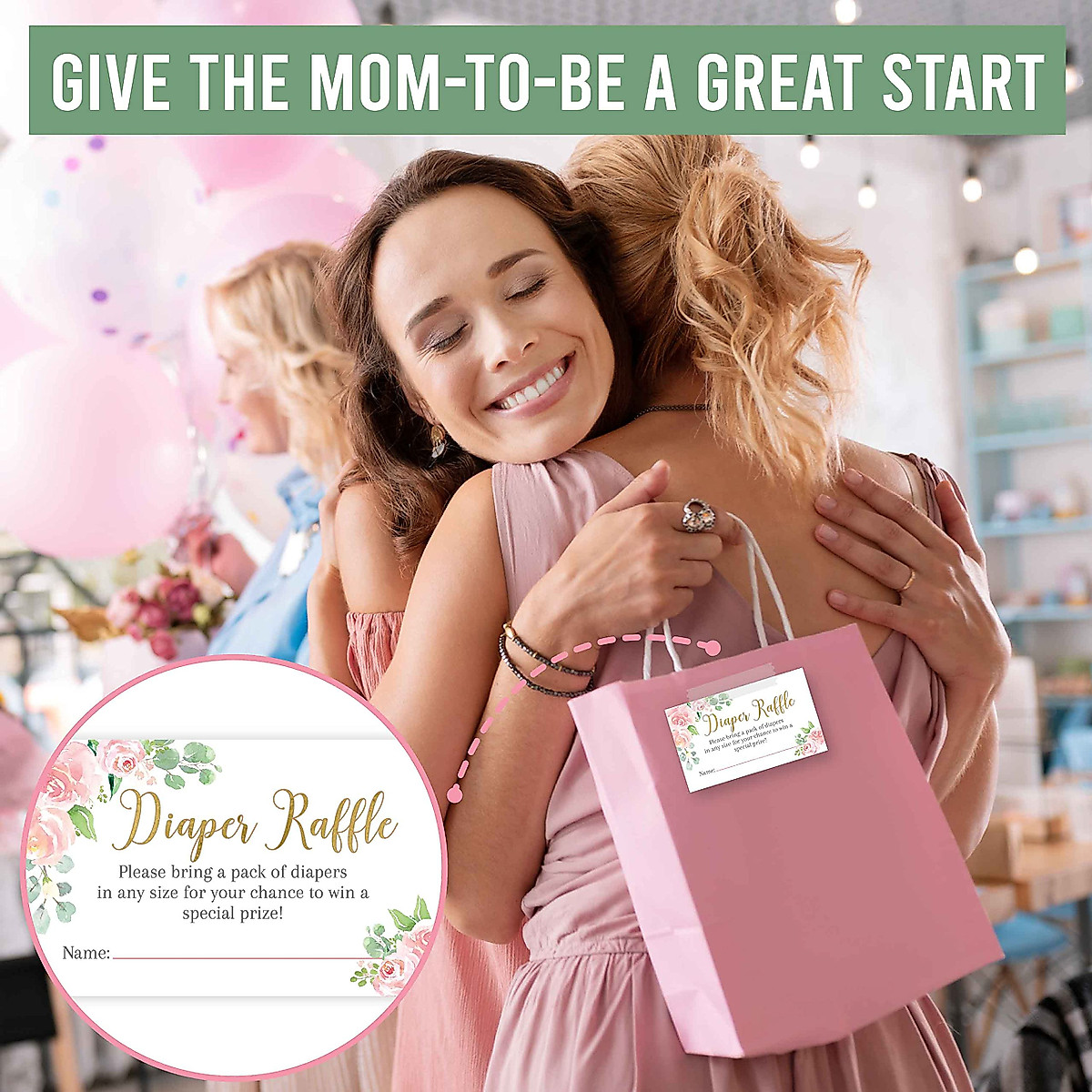 25 Baby Shower Diaper Raffle Tickets For Baby Shower Girl - Floral Baby Shower Games For Girls, Diaper Raffle Cards, Baby Raffle Tickets, Baby Shower Invitation Inserts, Baby Shower Ideas