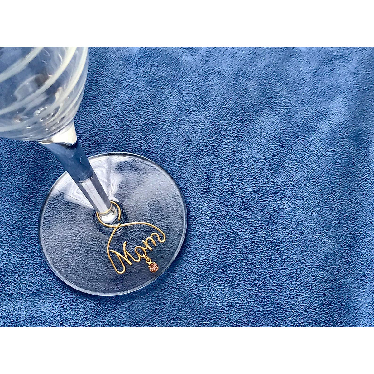 Personalized Wine Charm~Wine Glass Charm~Wire Name~17 pretty colors to choose from~Swarovski Birthstones~Handmade~Unique Gift for the Wine lover in your life