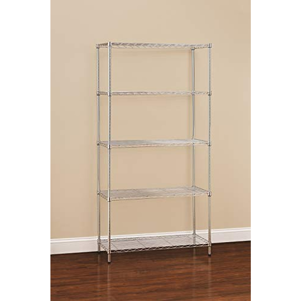 Home Storage Space HSS 5 Tier Wire Shelving Rack, Zinc, 16" Dx36 Wx72 H