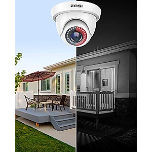 ZOSI 4 Pack 2.0MP HD 1080P Security Cameras Kit TVI/CVI/AHD Indoor Outdoor 80ft Day Night Vision CCTV Dome Home Cameras For 720P/1080N/1080P/5MP/4K HD-TVI AHD CVI Analog DVR Systems(White)
