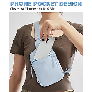 CHOLISS Small Sling Bag for Women and Men, Crossbody Bags Trendy Fanny Packs Chest Bag with Extended Strap, Blue