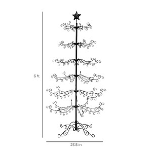 Best Choice Products 6ft Wrought Iron Ornament Display Christmas Tree w/Easy Assembly and Stand - Black