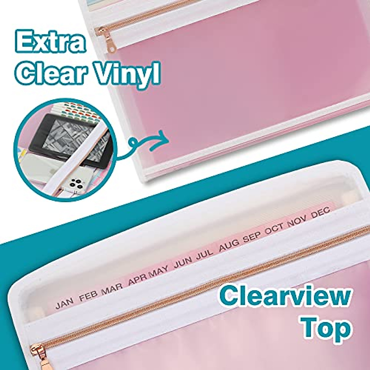H4D Pink Expandable File Organizer - 13 Pockets for Documents