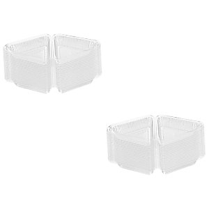 Abaodam 100 Pcs Triangular Cake Box Raclette Sandwich Container Disposable Cake Containers Plastic Container with Lid Cake Containers with Lids With Cover Clamshell Pizza The Pet