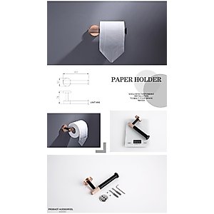 Black Rose Gold Wall Mount Stainless Steel Clothes Hook Toilet Brush Paper Holder Towel Bar Rack Cup Holder Bathroom Accessories,Paper Holder