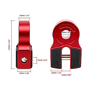 RULLINE Winch Shackle Flat Towing Hook Mount Compatable with Haul Truck ATV UTV Winch Lines Winch Hook Red with Rubber Guard & Iron Pin 16000 LB Capacity