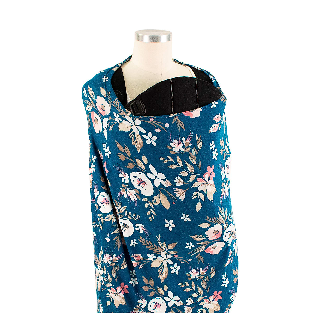 Bebe au Lait 5-in-1 Multi-Use Cover: Nursing Covers for Breastfeeding, Infinity Scarf, Nursing Shawl, Car Seat Cover, Shopping Cart Cover, Carrier Cover, Privacy Nursing Cover- Midnight Floral