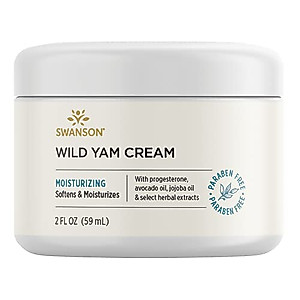 Swanson Wild Yam Cream - Formula for Women Promoting Perimenopause & Menopause Support - Women's Health Balm w/No Parabens for Comfort & Wellness - (2 fl. oz. Jar)