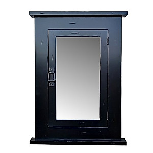 ZyduzscAT KeepRepel Primitive Black Mission Recessed Medicine Cabinet/Rustic/Solid Wood & Handmade