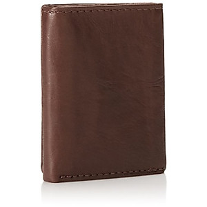 Fossil Men's Ingram Leather Trifold with ID Window Wallet, Brown, (Model: ML3289200)