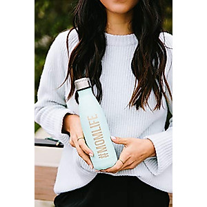 Pearhead #Momlife Stainless Steel Water Bottle, BPA Free Water Bottle Keepsake for New Mom’s and Expecting Moms, Travel Bottle, Teal, 17oz