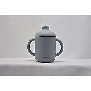 TeenyBearProducts Silicone Sippy Cup, 4oz, Training Cup With Non Slip Handles, 100% Food Grade Silicone (Slate, 1)