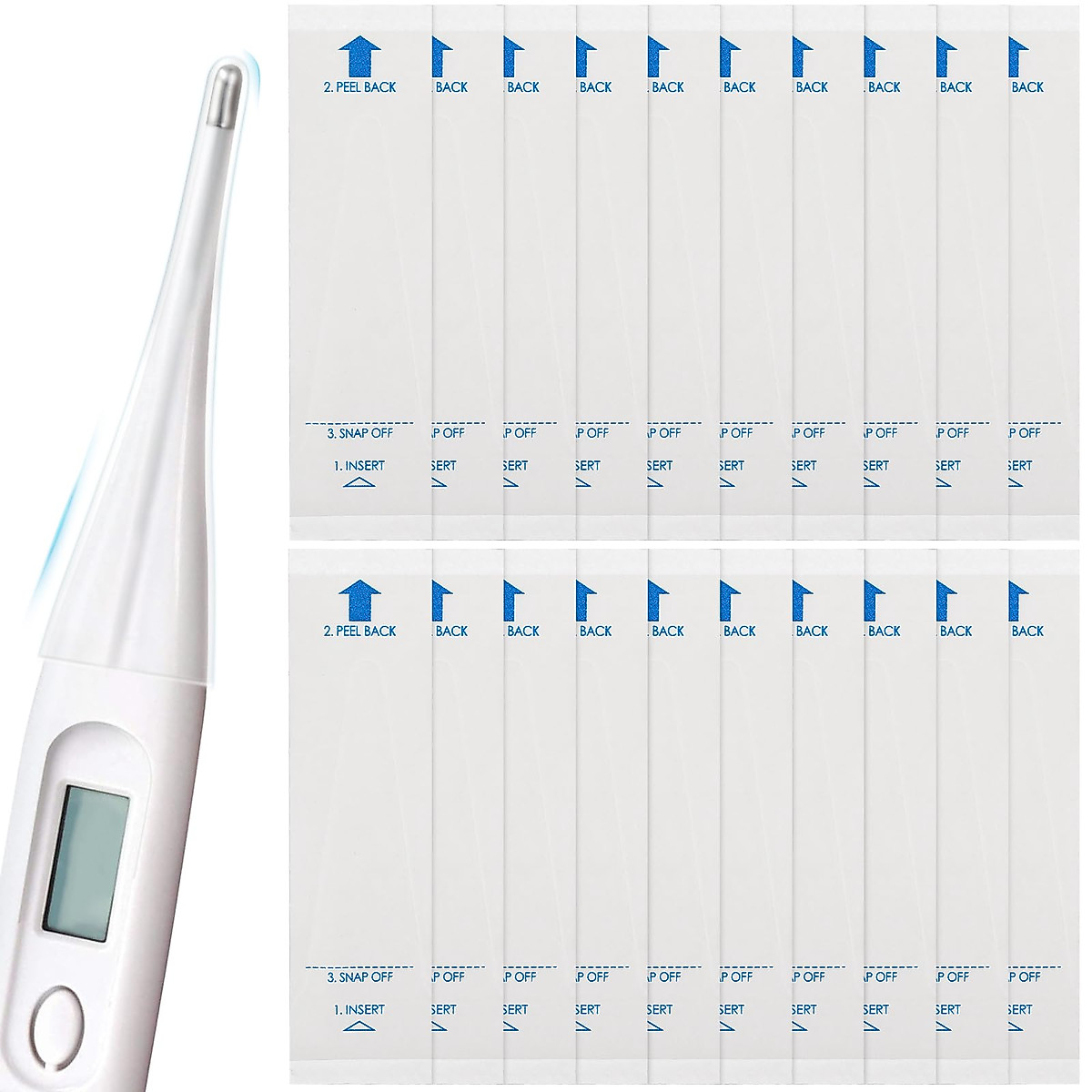 200pcs Covers Disposable Thermometers Sleeves Digital Covers Sleeves for Oral Armpit Rectal Electric